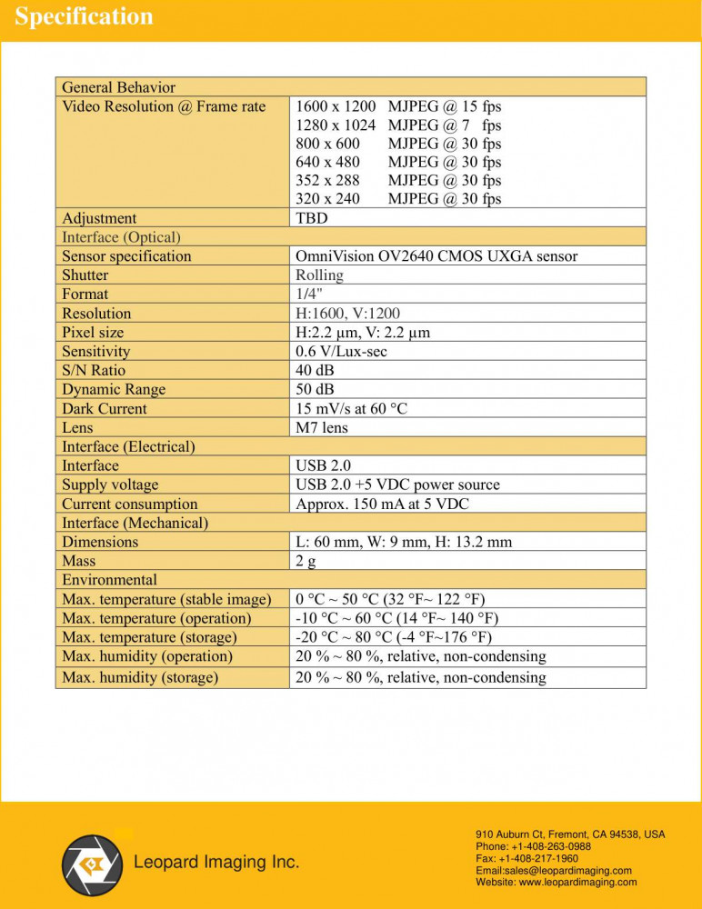 Product technical document page 2
