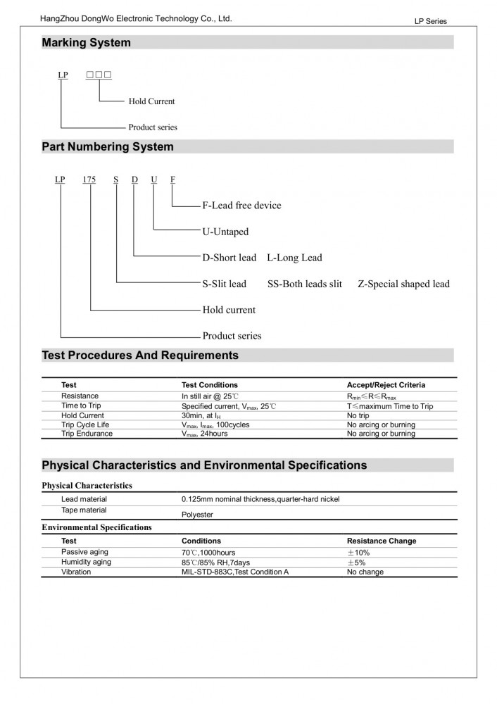LP Series technical document, page 5
