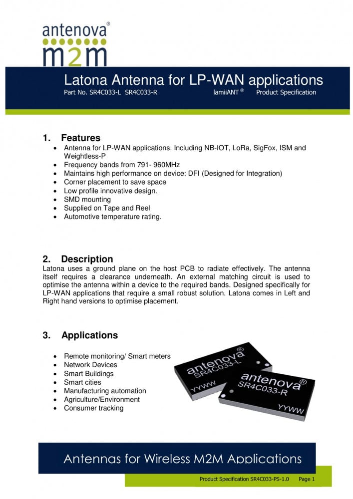 SR4C033-R datasheet page 1