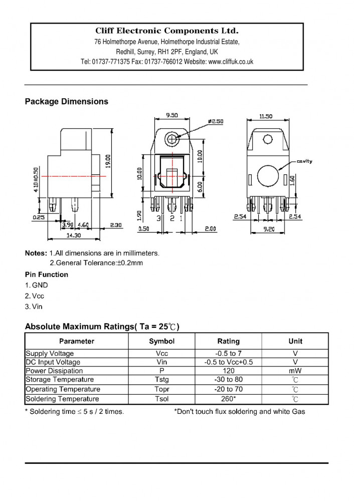 FCR684205T datasheet page 3