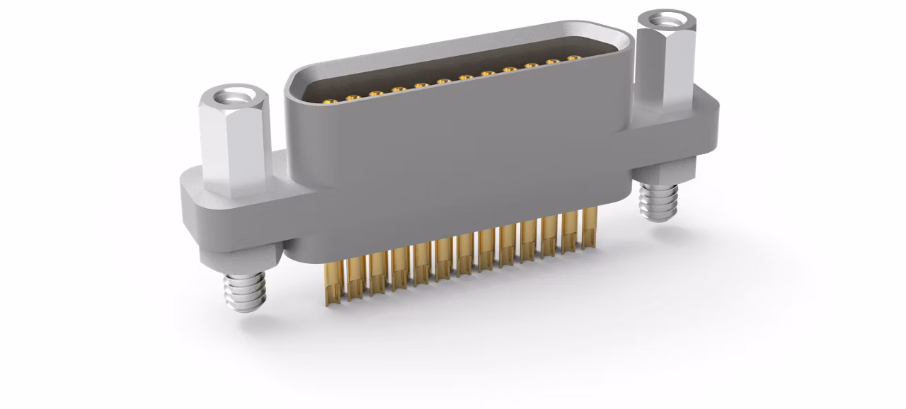 AirBorn M Series, Micro-D Low-Profile High Temp Cable Mount Receptacle, 0.050