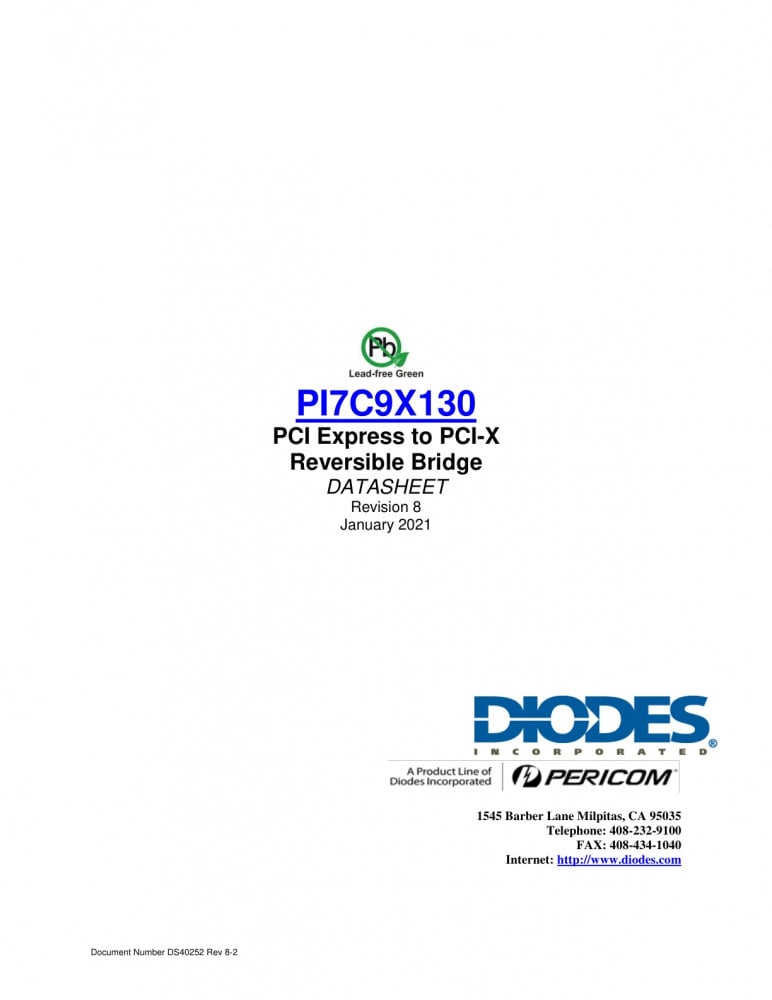 PI7C9X130 datasheet page 1