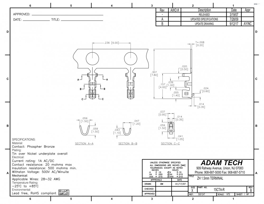 ADAM TECH 15CTA-R technical document preview