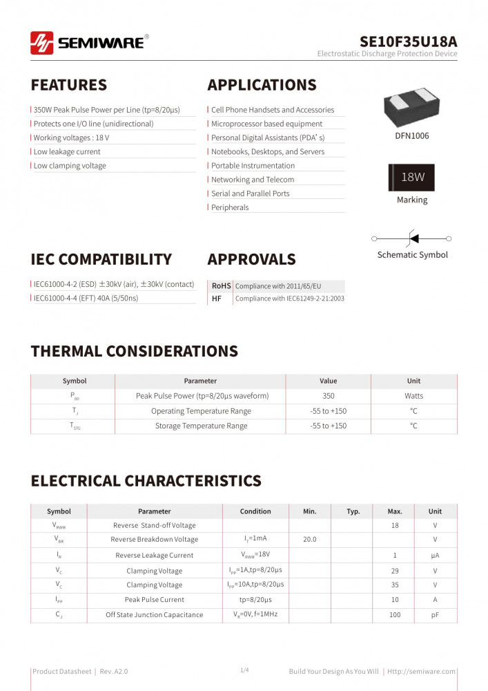 SE10F35U18A technical document page 1