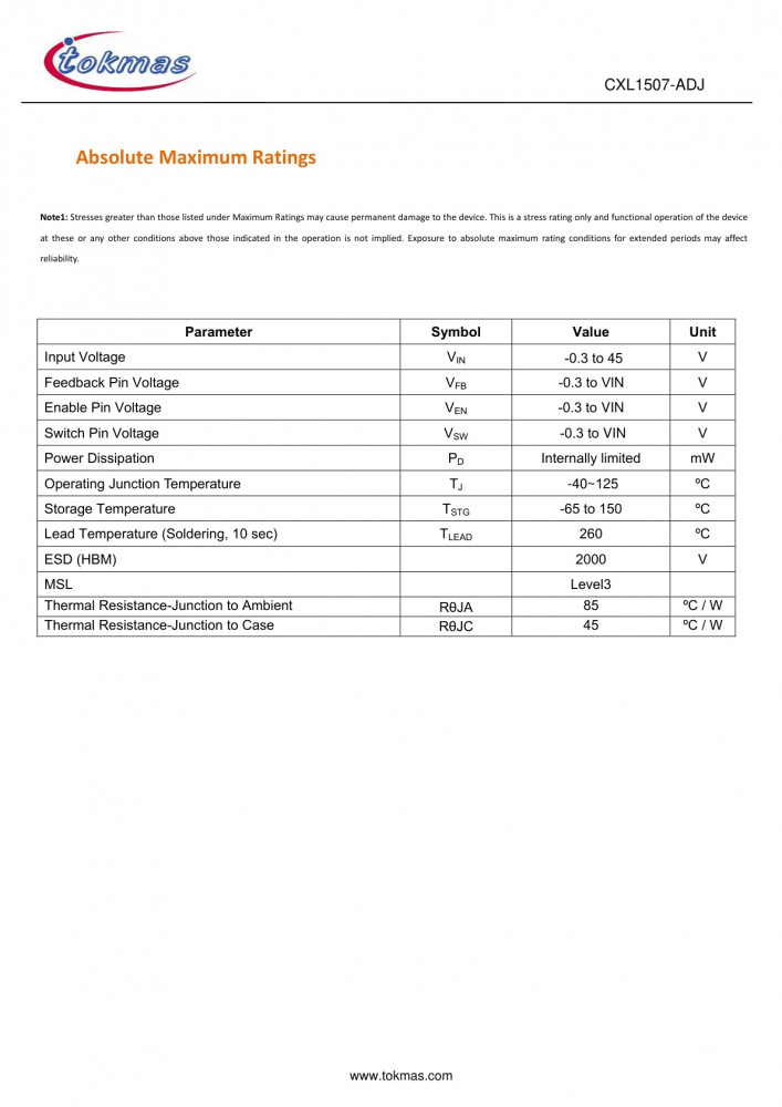 CXL1507 technical document page 5