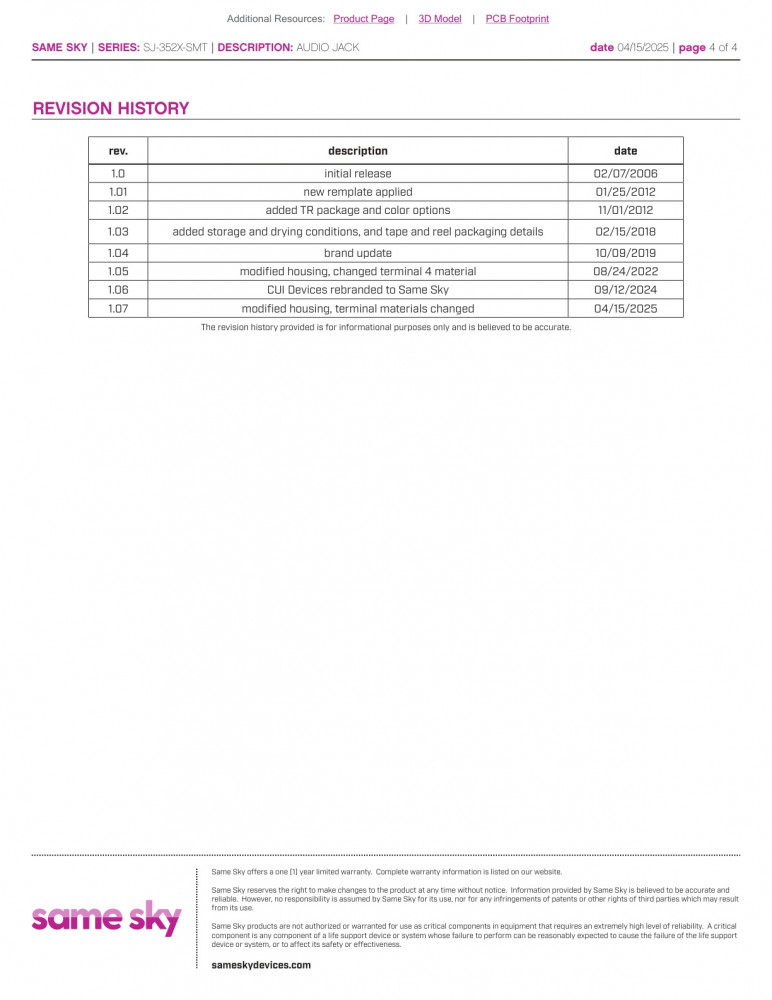 SJ-352X-SMT technical document page 4