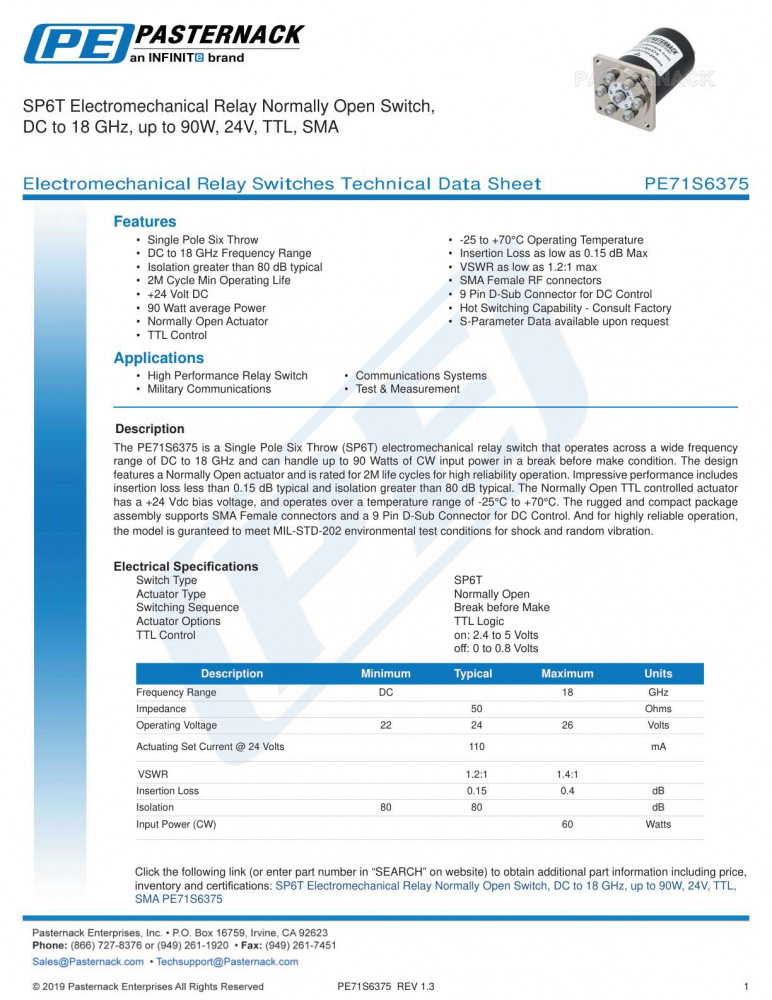 PE71S6375 technical document page 1