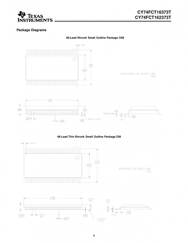CY74FCT16373ETPAC technical document page 6