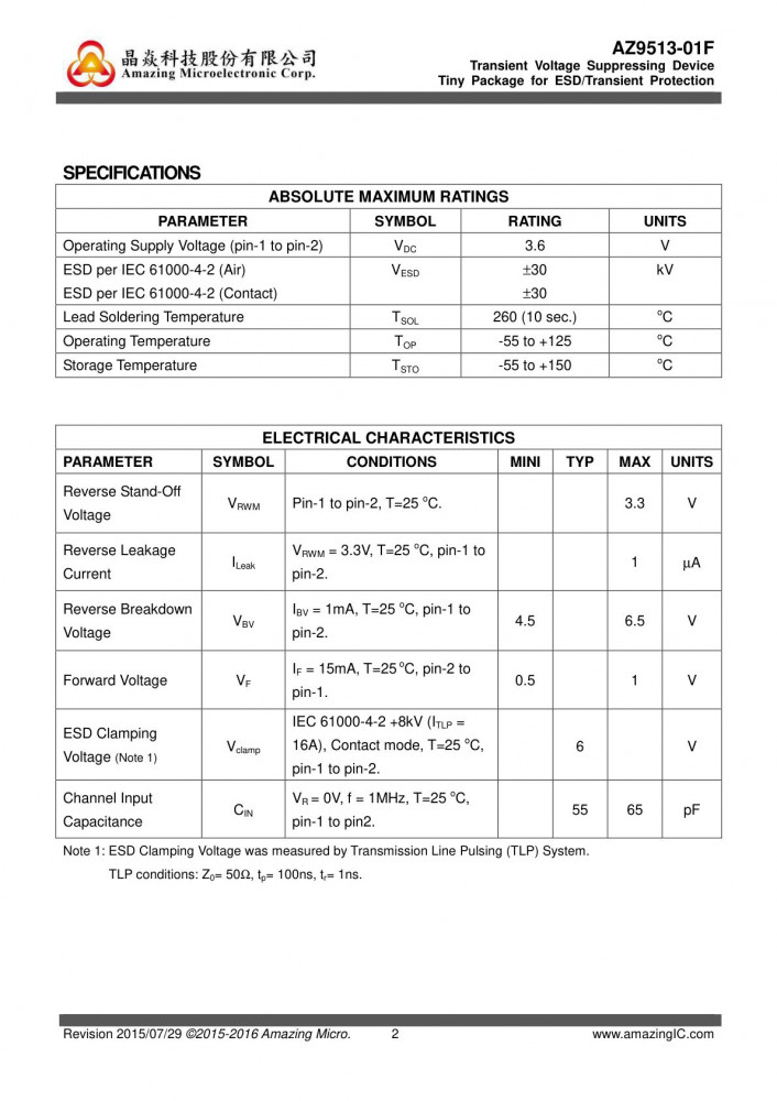 AZ9513-01F datasheet page 2