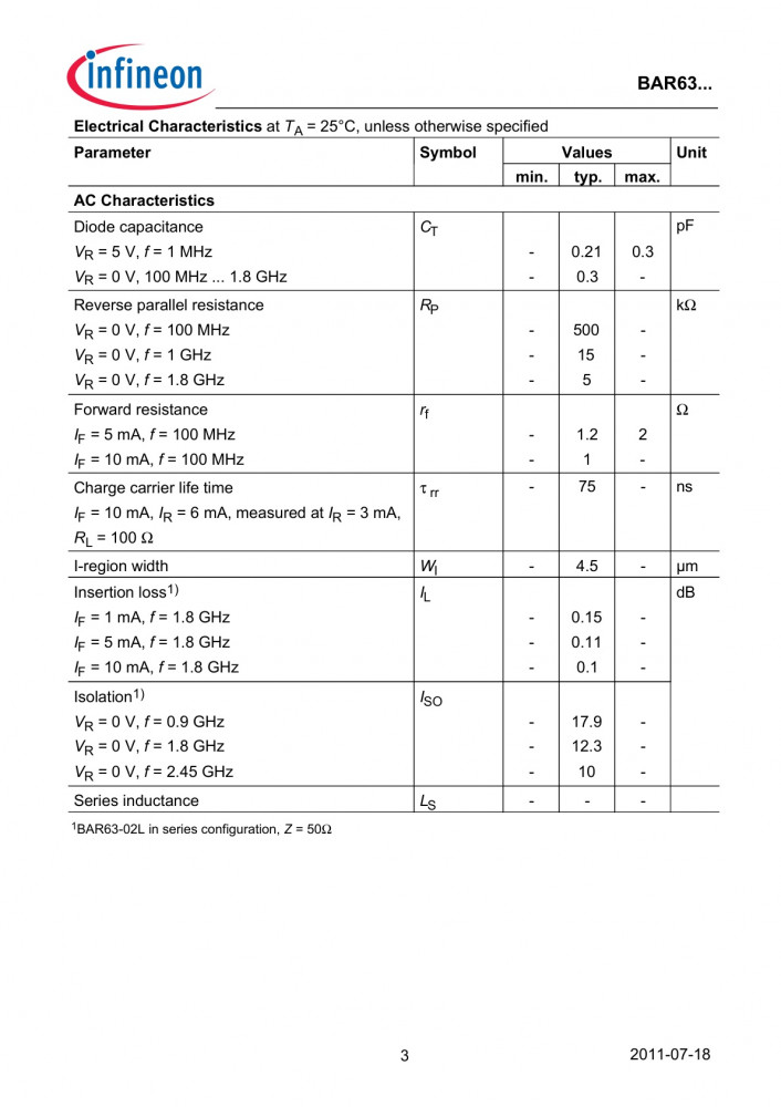 BAR6305WH6327XTSA1 datasheet page 3