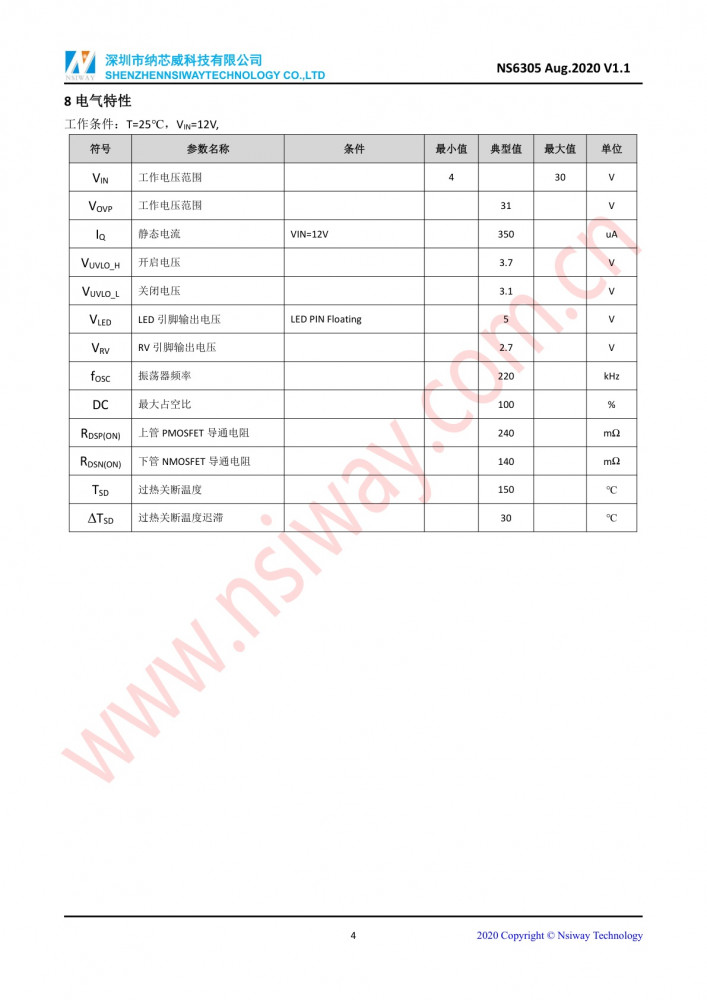 NS6305 datasheet page 4
