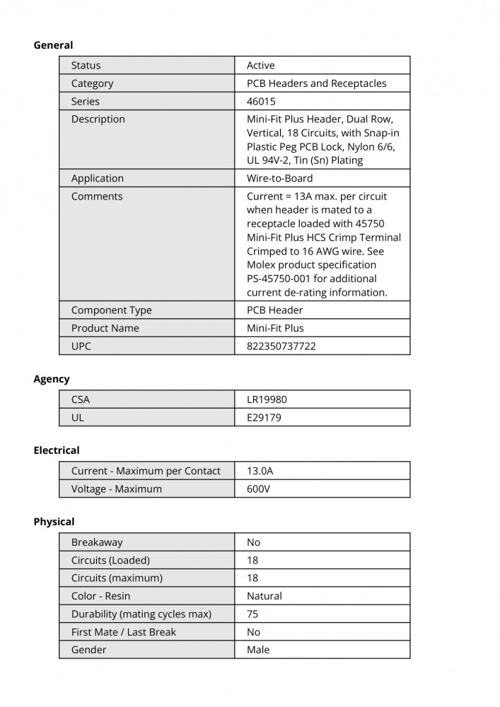 MOLEX 460151807 technical document image 2