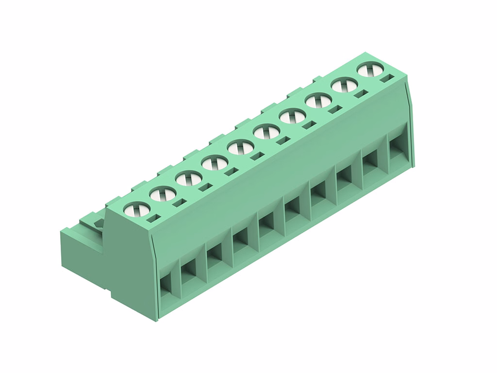 5.00mm Pitch Eurostyle Horizontal Plug, Green Housing, 10 Circuits for sale