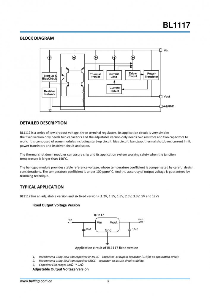 BL1117 datasheet page 5