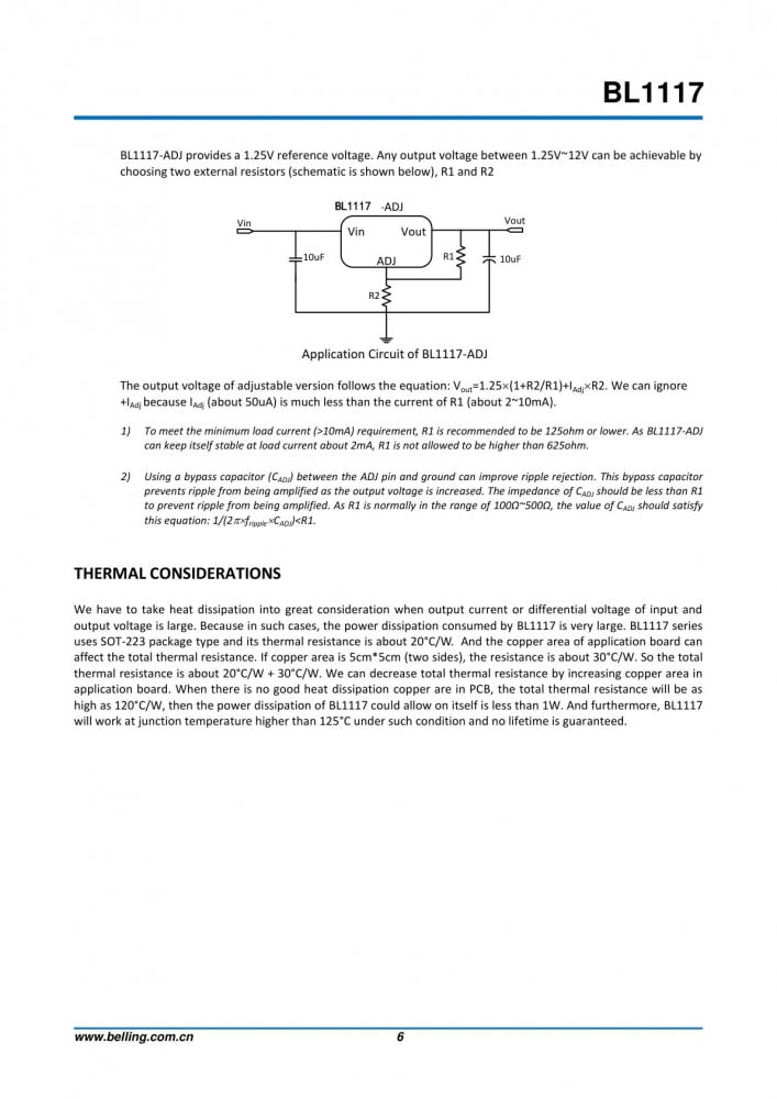 BL1117 datasheet page 6