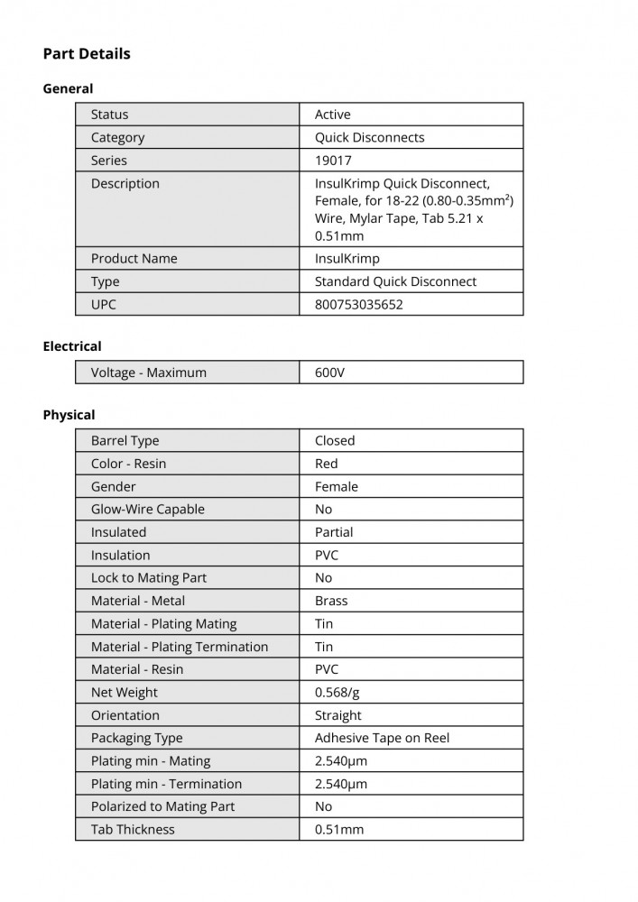 MOLEX 190170003 technical document image 2
