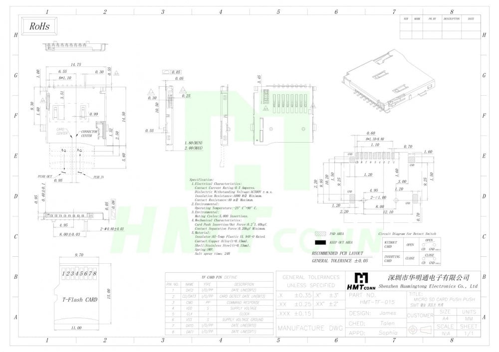 HMT-TF-015 technical drawing page 1