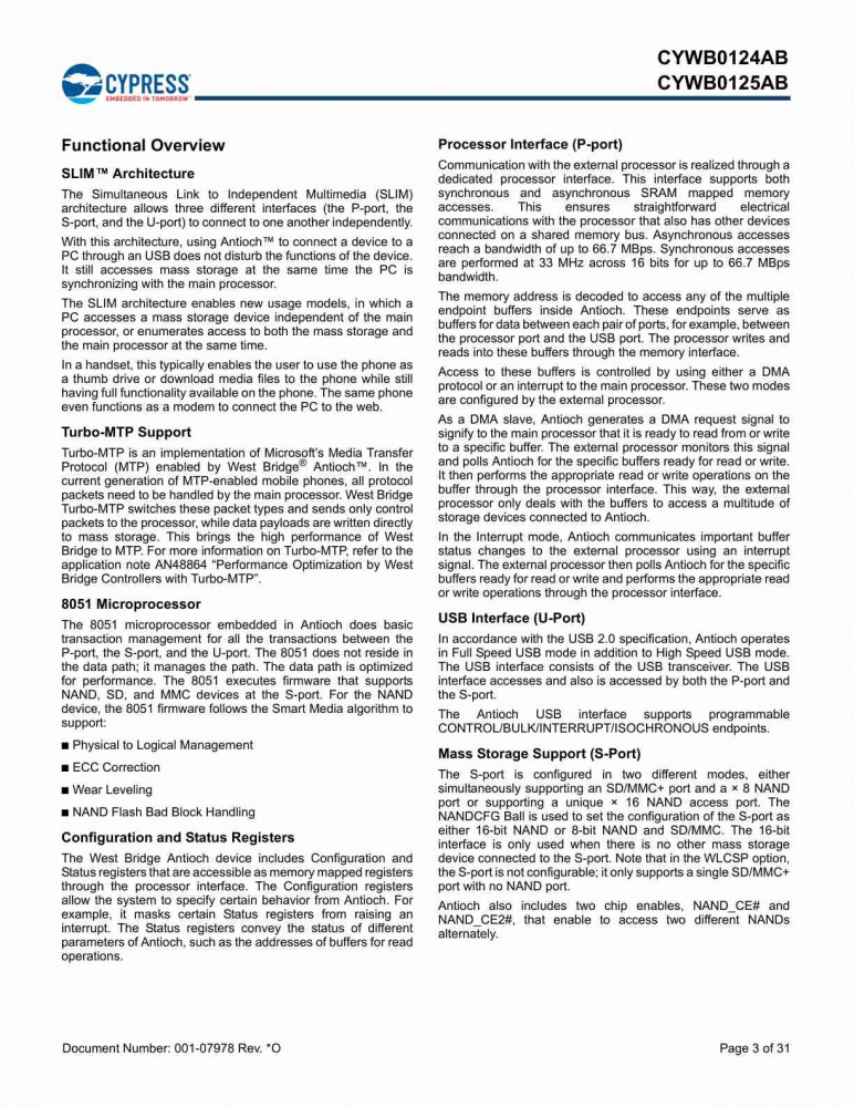 CYWB0124AB-BVXI datasheet page 3