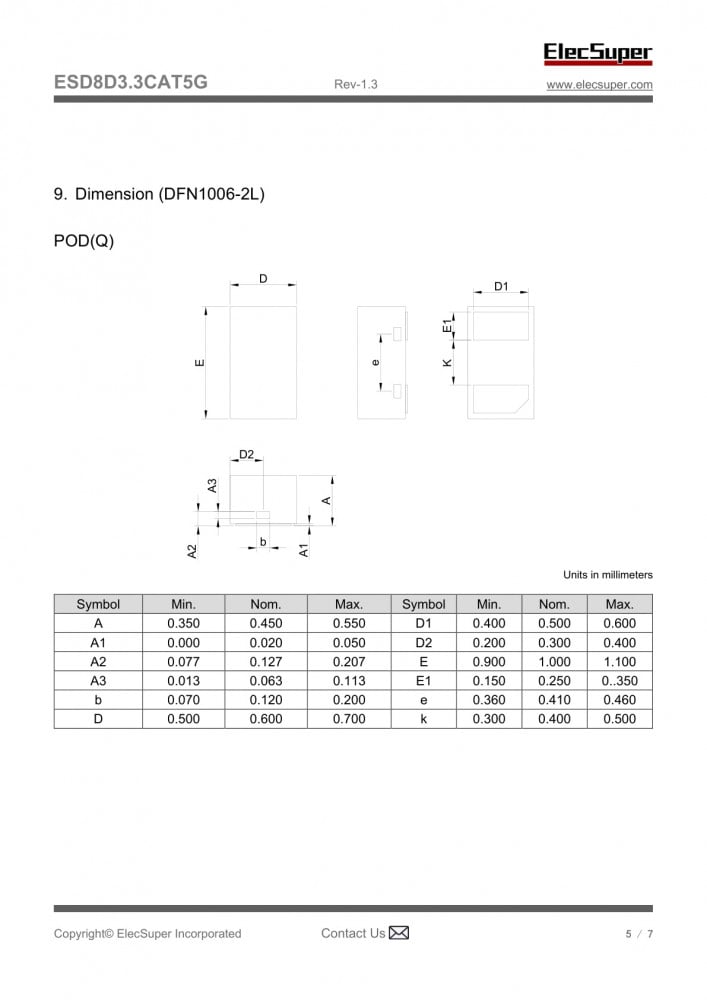 ESD8D3.3CAT5G datasheet page 5