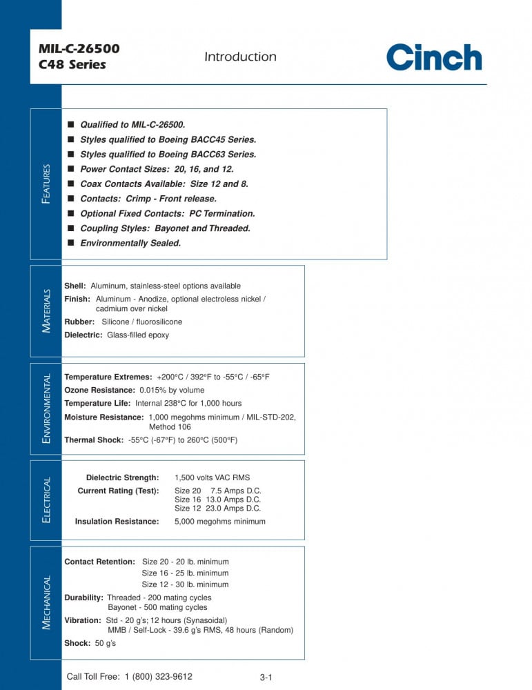 CINCH C48 datasheet page 2
