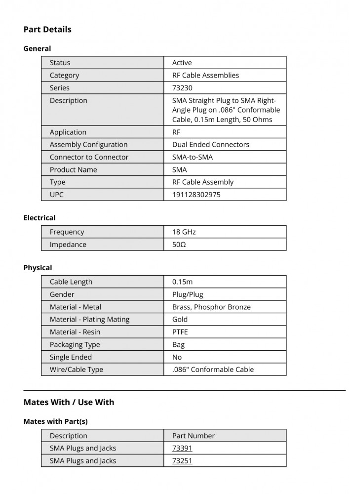 MOLEX 732309321 product drawing, page 2