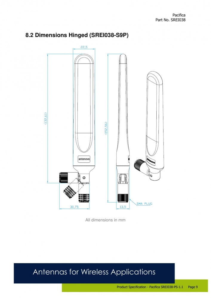 Antenova Pacifica datasheet page 9