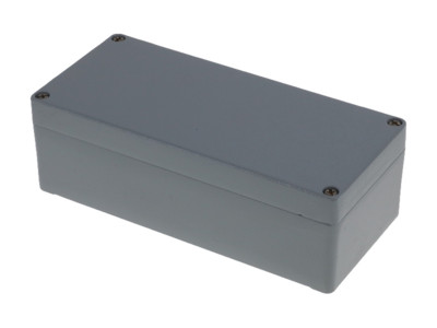 Enclosure, Die-cast Aluminum, S-8100 Series, without External Mounting Flanges, 58 x 64 x 36mm Outside Dimensions, Grey RAL 7001
