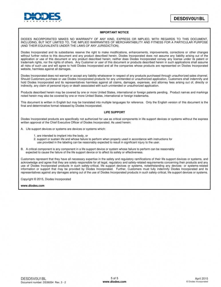 DESD5V0U1BL-7B datasheet page 5