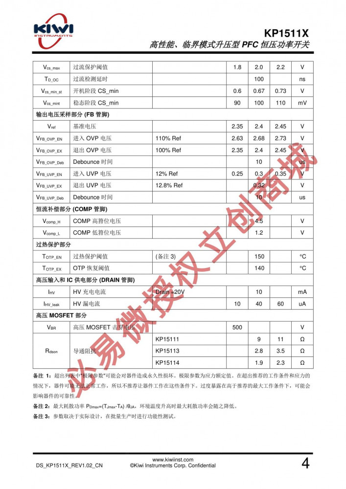 KP15114SPA datasheet page 4