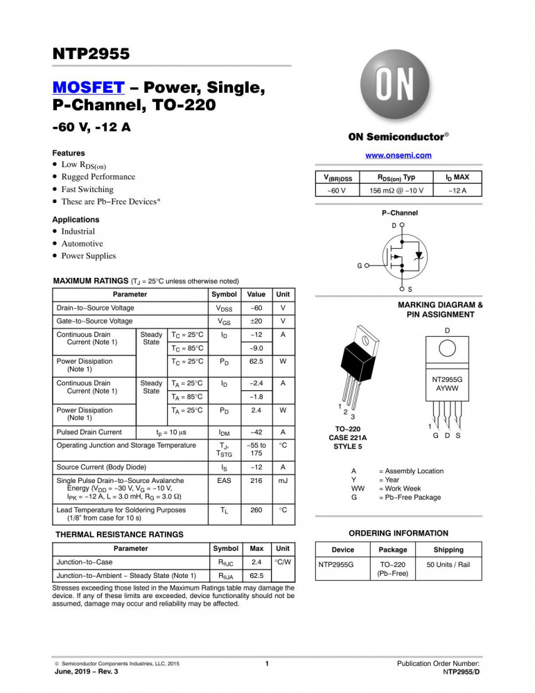 NTP2955G datasheet page 1