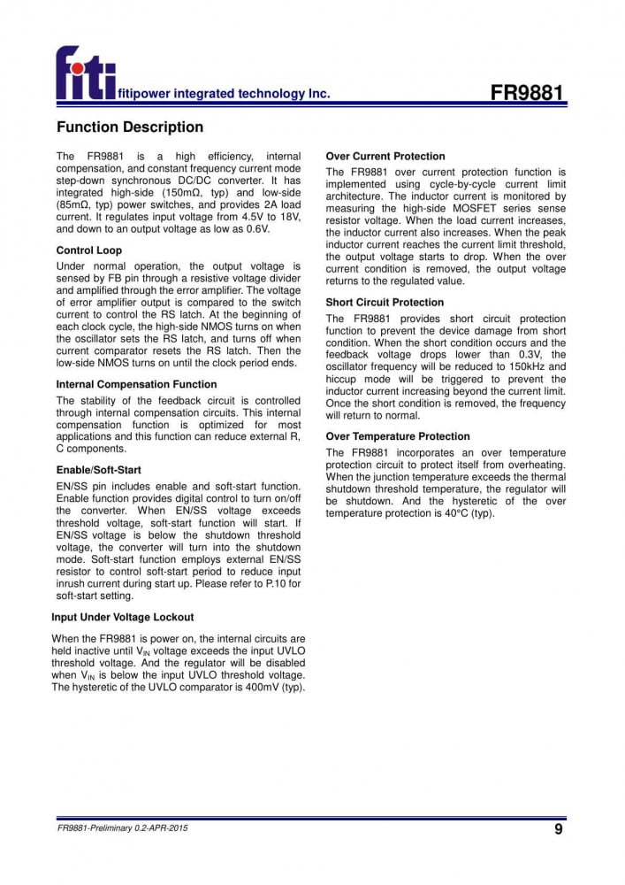 FR9881S6 datasheet page 9