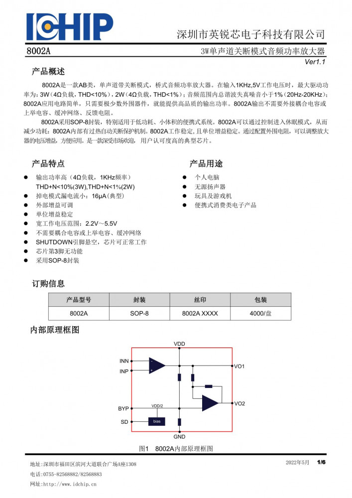OP8002A datasheet page 1