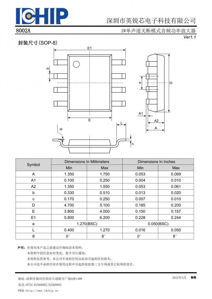 OP8002A datasheet page 6