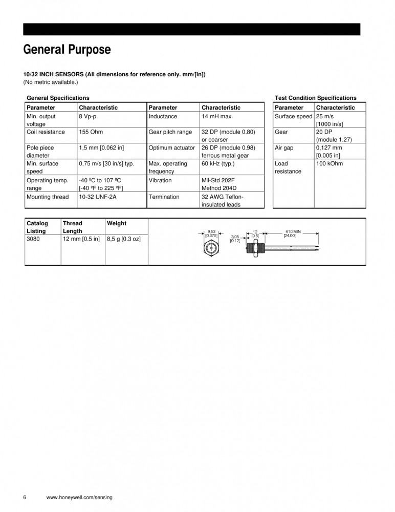 Honeywell VRS sensor datasheet page 6