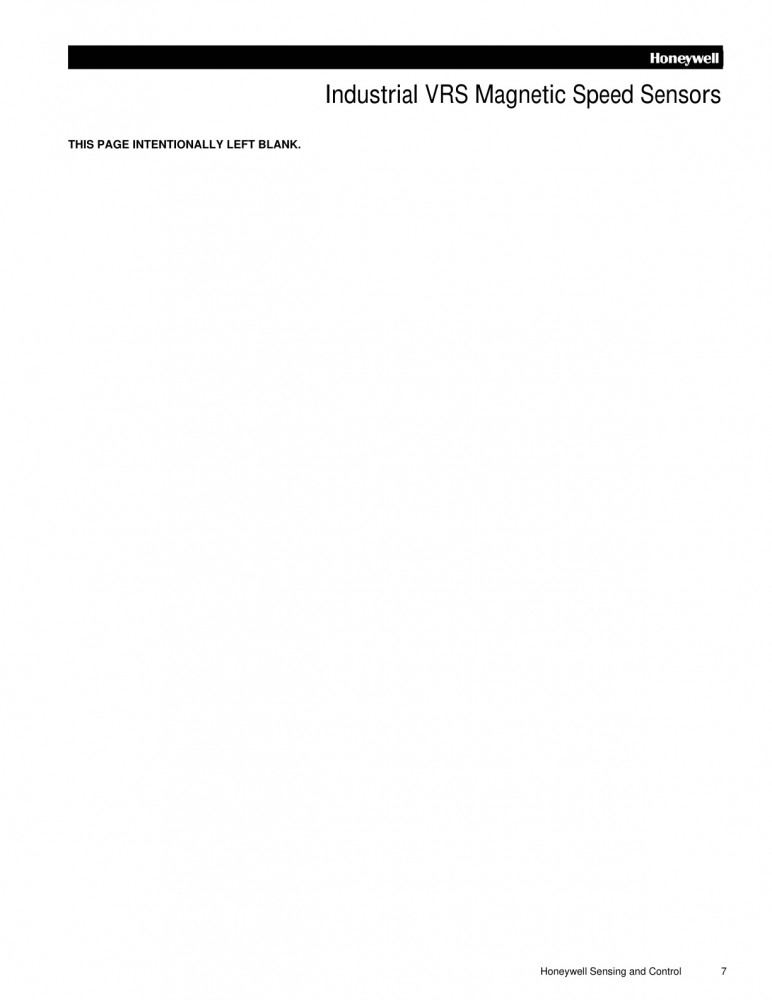 Honeywell VRS sensor datasheet page 7