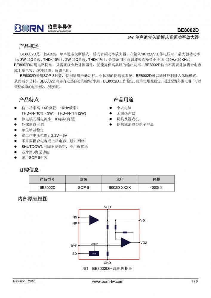 BE8002D datasheet page 1