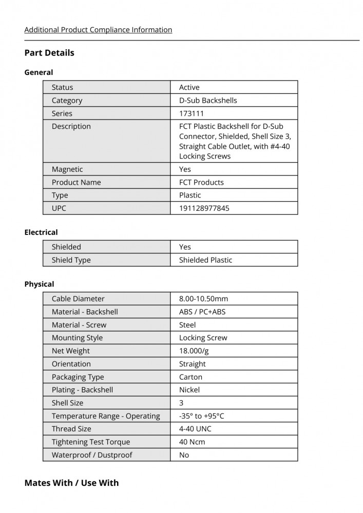 MOLEX 1731110482 product drawing preview, page 2