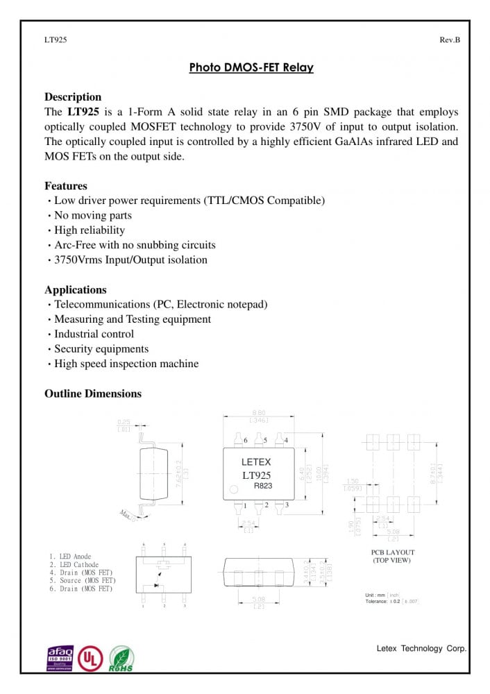 LT925 datasheet page 1
