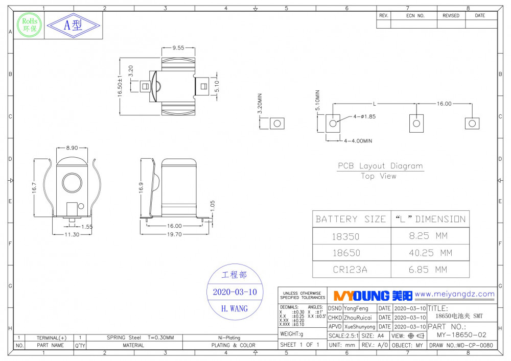 MY-18650-02 technical drawing