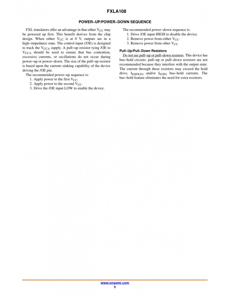 FXLA108 datasheet page 5