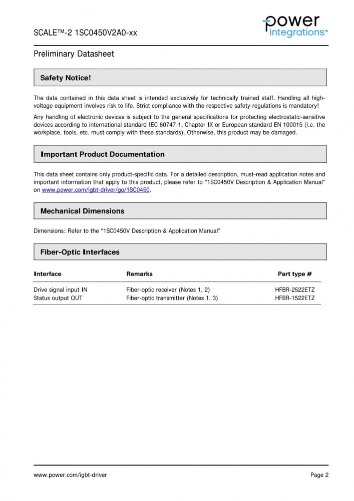 1SC0450V2A0-65 datasheet page 2
