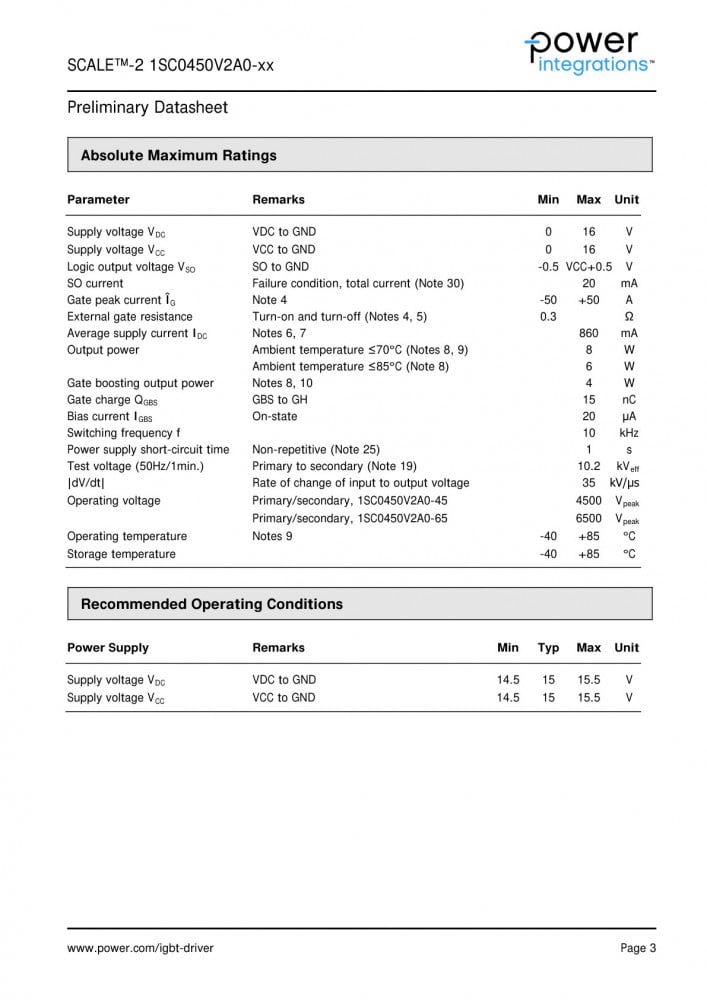 1SC0450V2A0-65 datasheet page 3