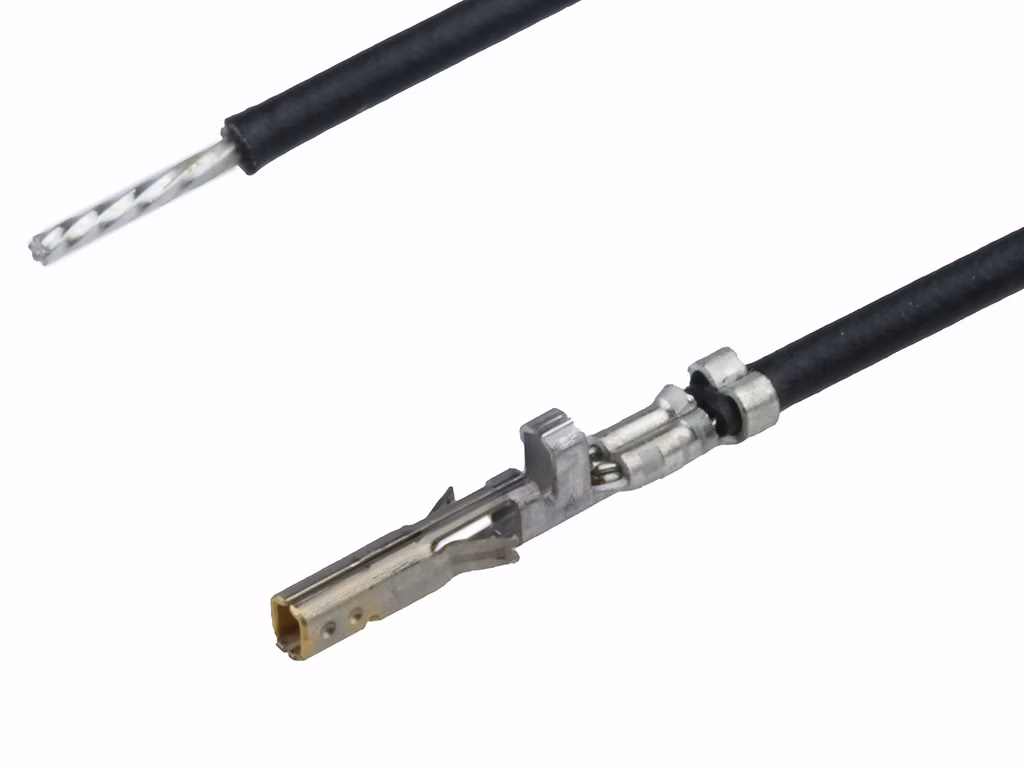 Pre-Crimped Lead Micro-Fit+ Female-to-Pigtail, 0.38µm Gold (Au) Plating, 300.00mm Length, 24 AWG, Black for sale
