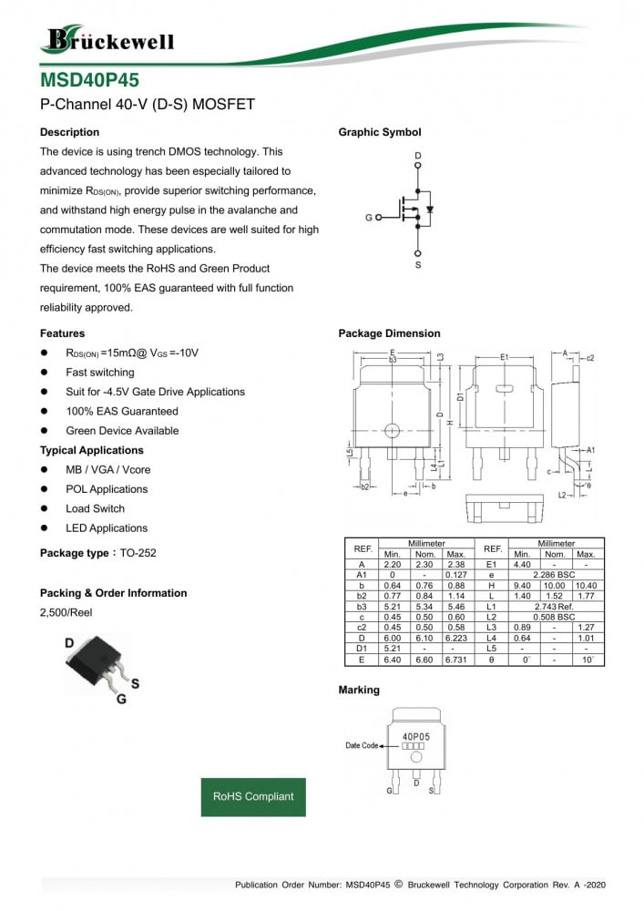 MSD40P45 datasheet page 1