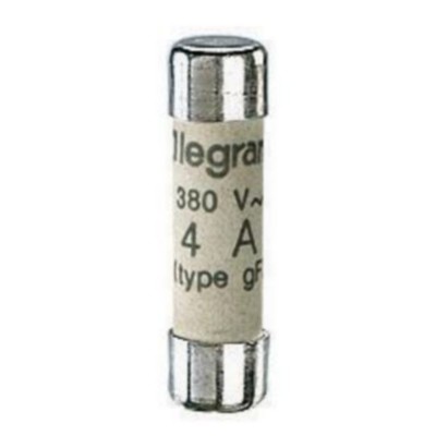 Domestic cartridge fuse - Cylindrical type gG 8x32 - 4A AC 400V - High breaking capacity 20000A - Without indicator for sale