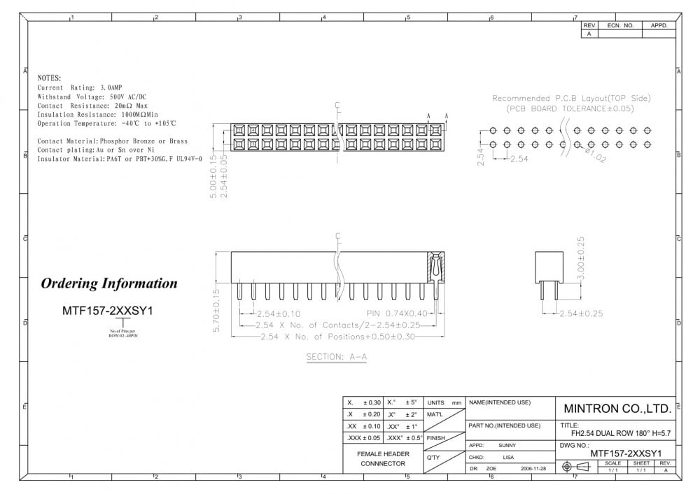MTF157-205SY1 technical document preview