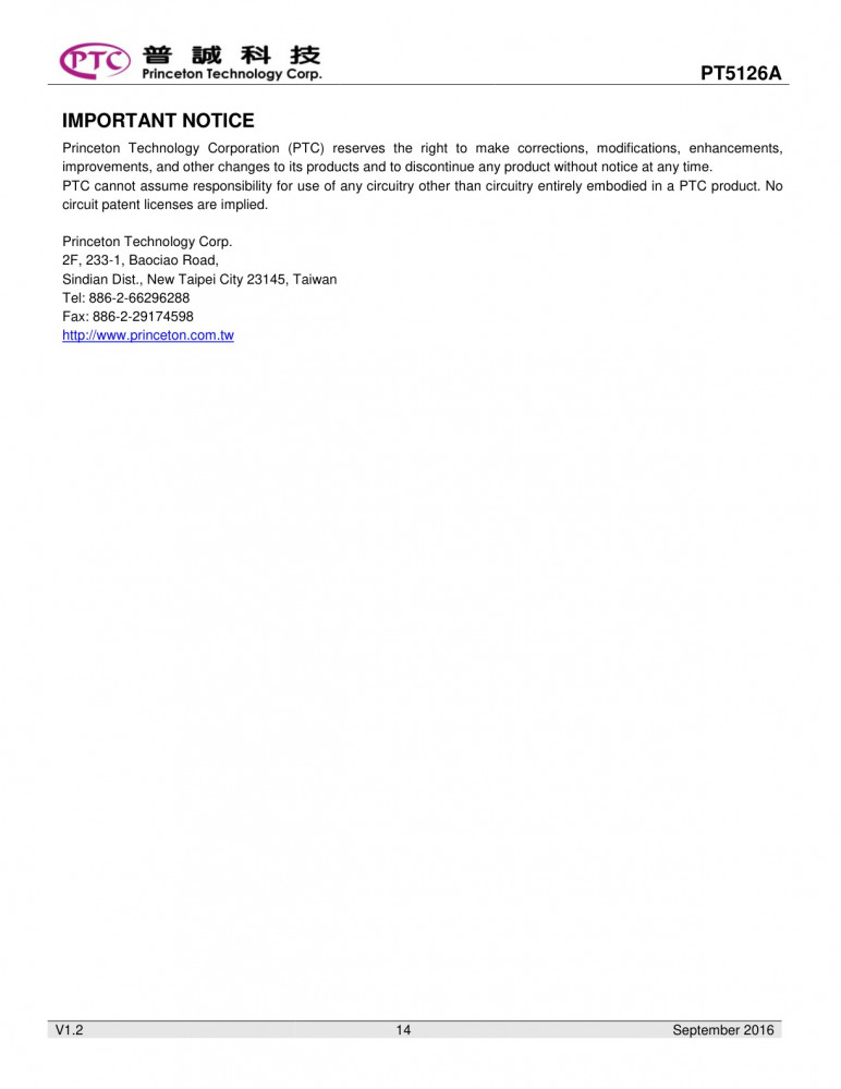 PT5126A-S-TP datasheet page 4