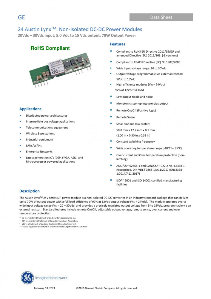 ABB AXB050X43-SRZ datasheet page 1