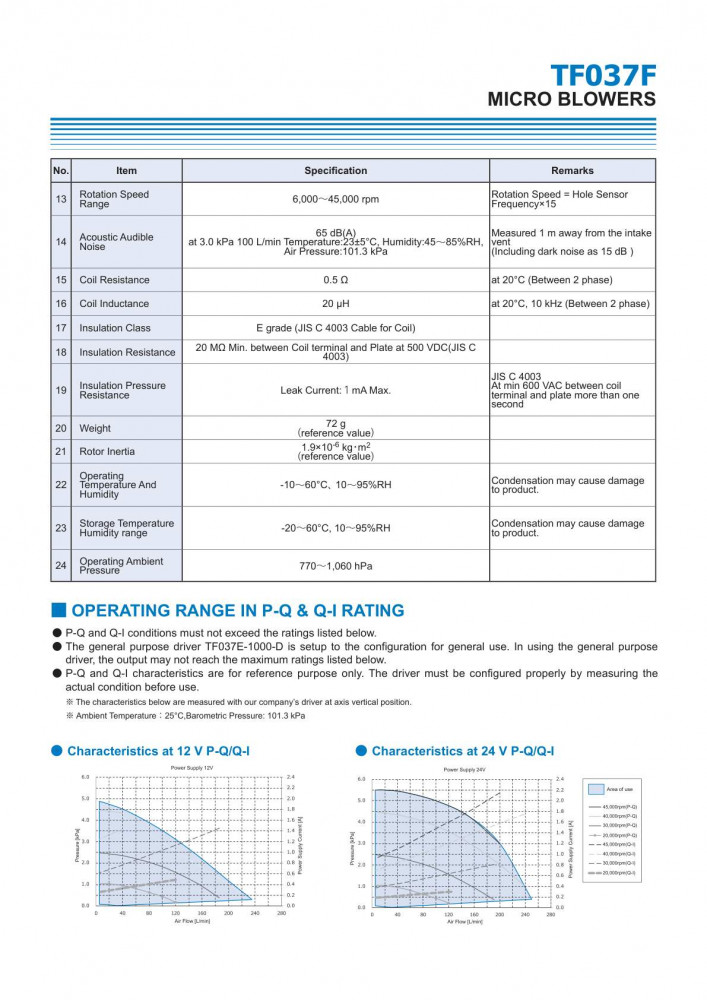 Nidec TF037F-2000-P technical document page 2
