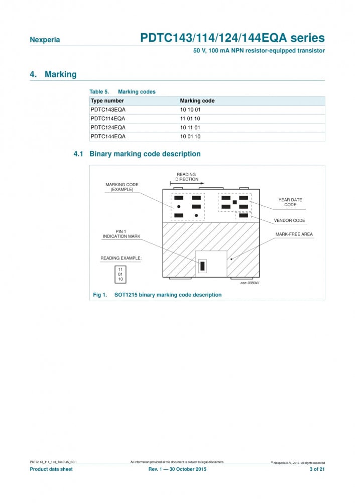 PDTC114EQAZ datasheet page 3